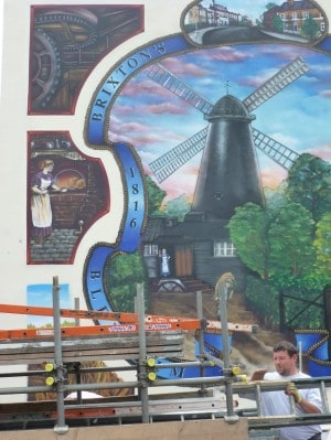 The restoration of the Brixton Windmill mural, South London | Ghostsigns